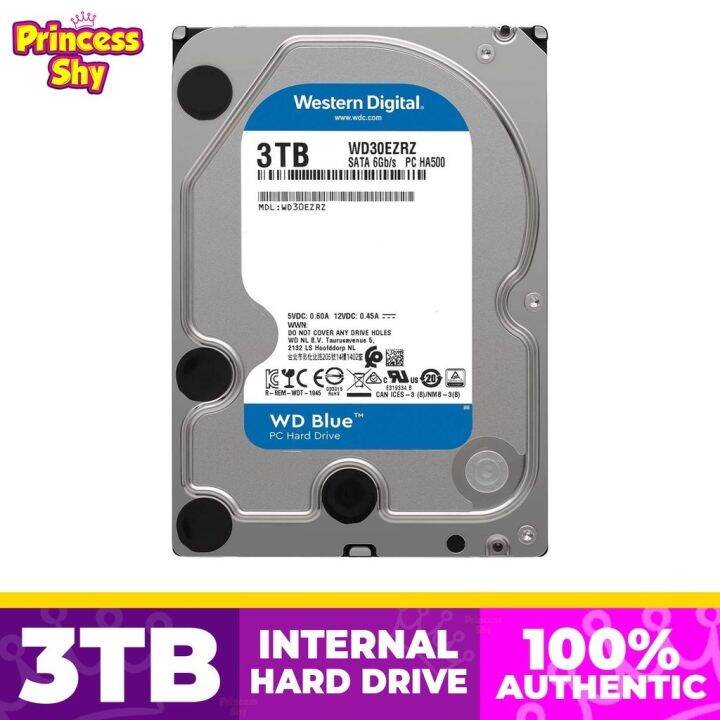 2023 WD Blue 3TB Desktop Internal Hard Disk Drive 5400 RPM SATA 6Gb/s 64MB Cache 3.5" WD30EZRZ ...