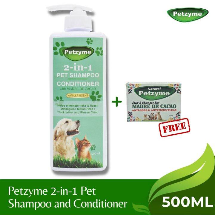 PETZYME 2-IN-1 SHAMPOO AND CONDITIONER WITH MADRE DE CACAO VANILLA ...