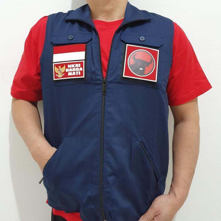 Rompi PDIP Vest Tactical Uk. S - 5XL Lengkap FREE 3 Emblem Patch Prepet ...