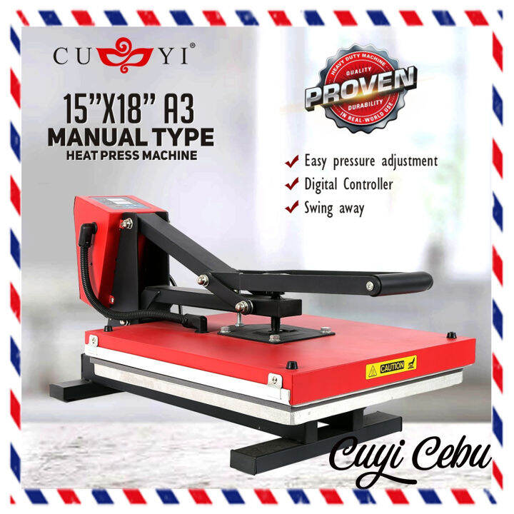 CUYI HEAT PRESS MACHINE A3 SIZE 15X18 INCHES HEAVY DUTY | Lazada PH