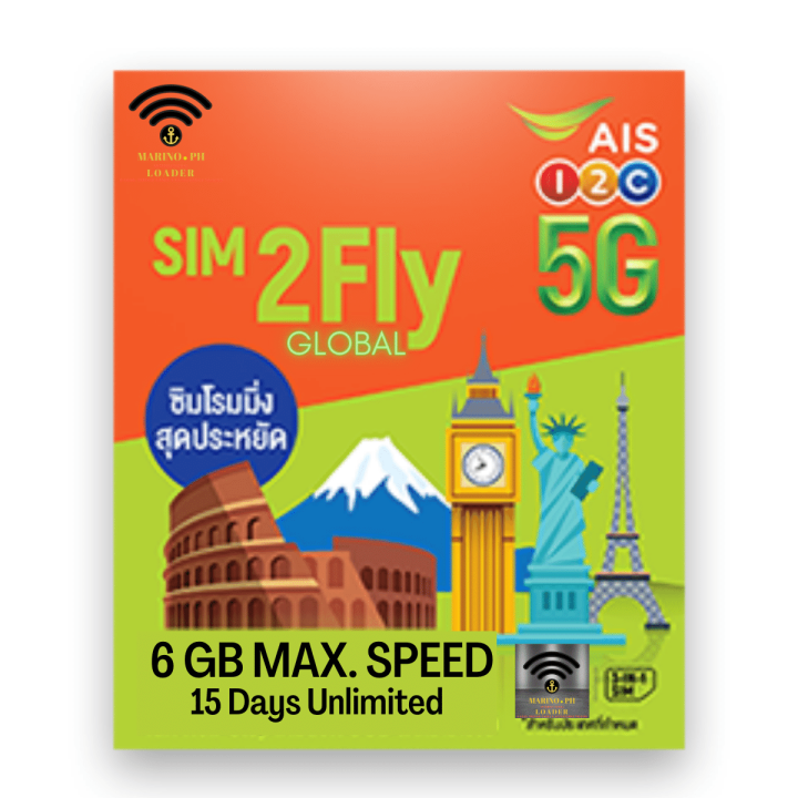 AIS Sim2fly Sim card Global 100+ countries + FREE 6gb/15days ( Best for SEAMAN & TRAVELLER ...