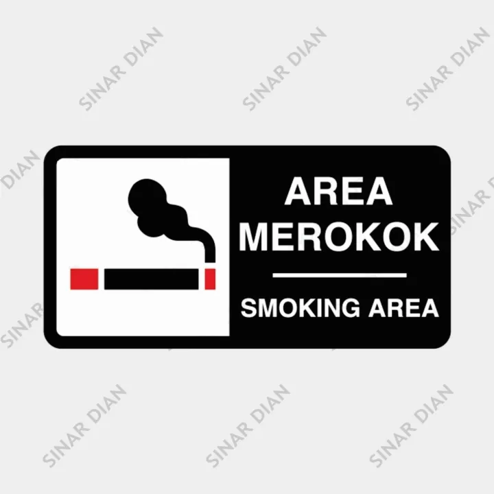 Rambu Plang Area Merokok Smoking Area 40 x 20cm Plat Alumunium | Lazada ...