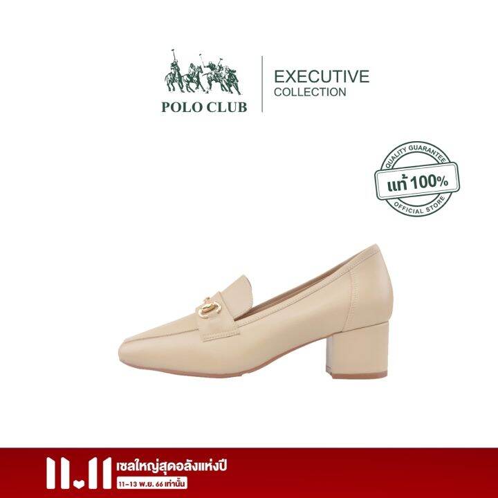 POLO CLUB รองเท้าหนัง รุ่นP1934 สีเบจ | รองเท้าคัทชูผู้หญิง รองเท้า ...