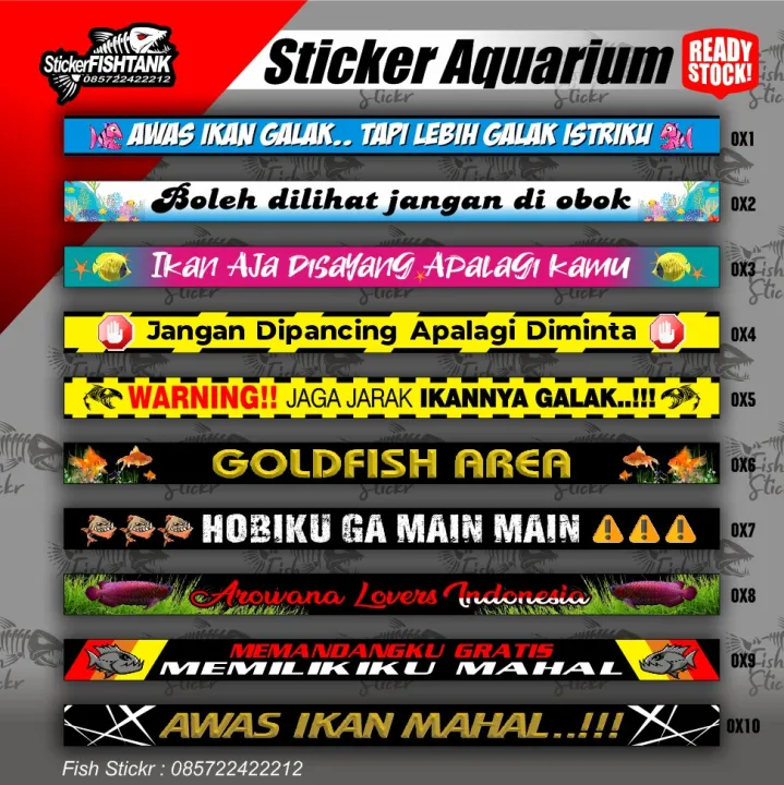 Stiker Aquarium Sticker Kaca Aquarium Stiker Ikan Stiker FISH STICKER ...
