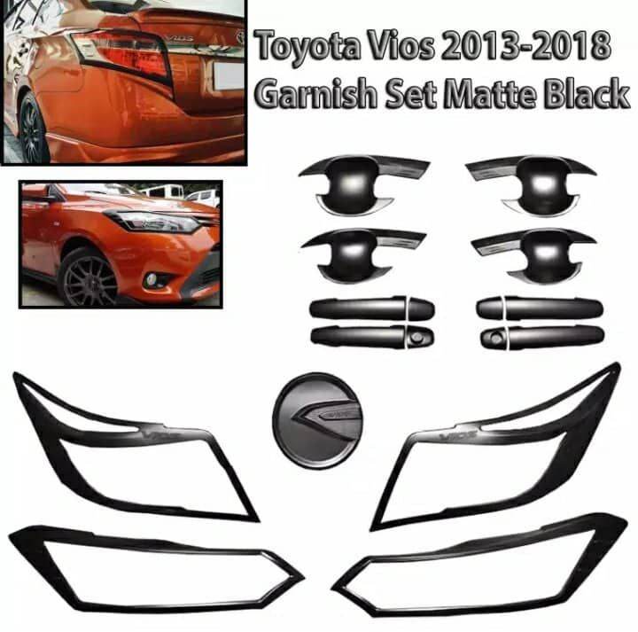 Toyota Vios 2013-2018 Garnish Combo Set Cover Matte Black | Lazada PH