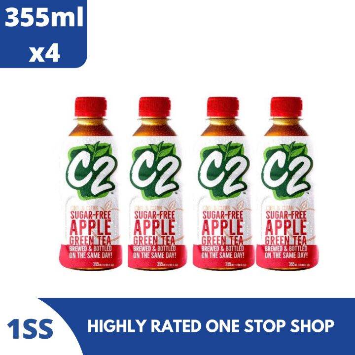 C2 Sugar Free Apple Green Tea 355ml, Set of 4 | Lazada PH