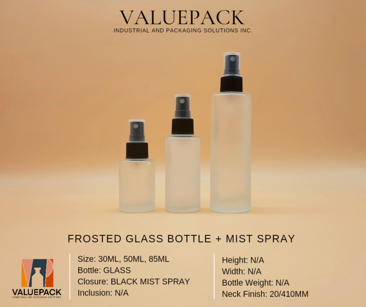 30ML, 50ML, 85ML FROSTED GLASS BOTTLE + MIST SPRAY | Lazada PH