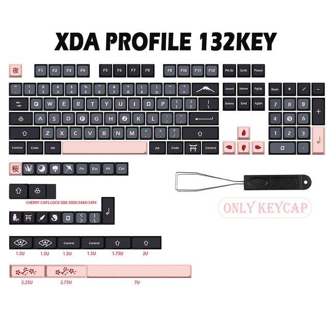 GMK-KEY Nightsakura Keycap pbt XDA Keycaps For dz60/RK61/gk61/64/68/84 ...