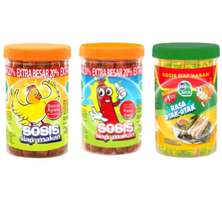 Sosis So Nice Siap Makan 24 pcs x 21gr Rasa Ayam Rasa Sapi Rasa Otak ...