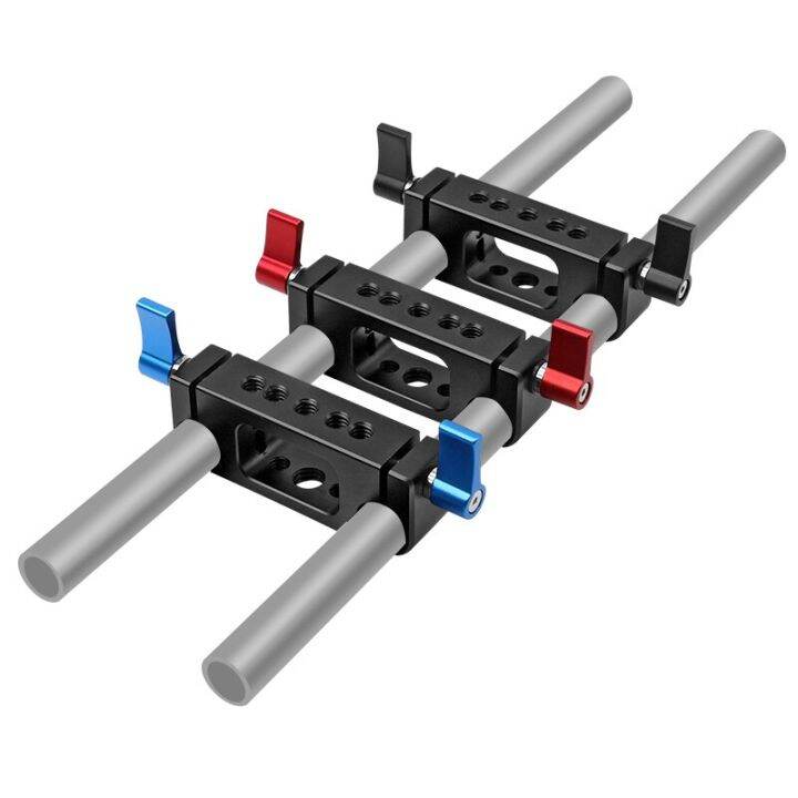15Mm Rod Rig Clamp Double Holes 1/4 3/8 Thread Telephoto Lens Holder ...