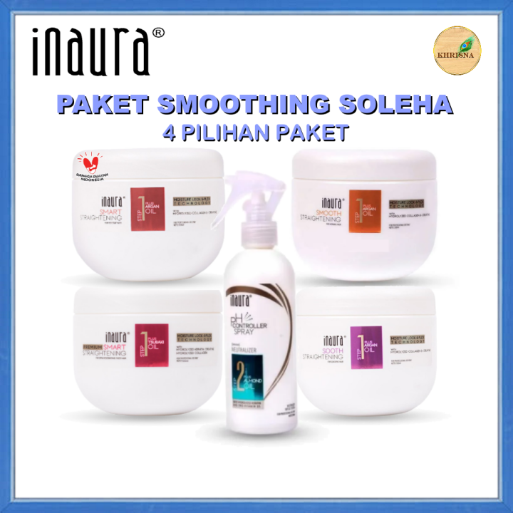 INAURA - Hair Smoothing Soleha Paket Series ( Step 1 Pot 500 ml & Step ...