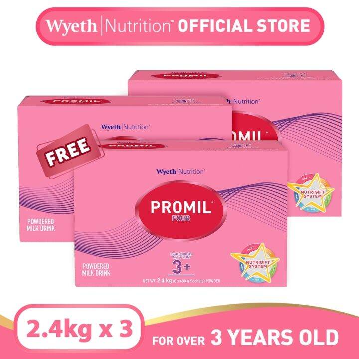 BUY 2 GET 1 FREE PROMIL® FOUR Powdered Milk Drink for Over 3 Years Old ...