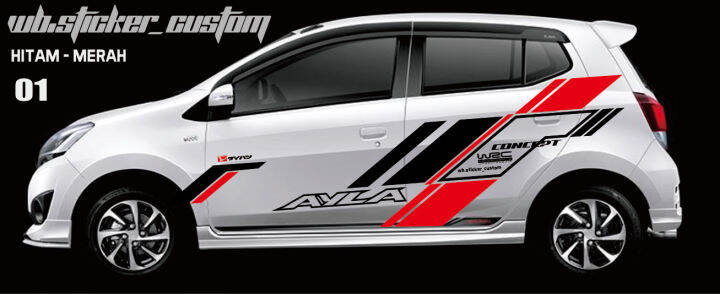 sticker variasi mobil cutting sticker decal mobil samping ayla,agya ...