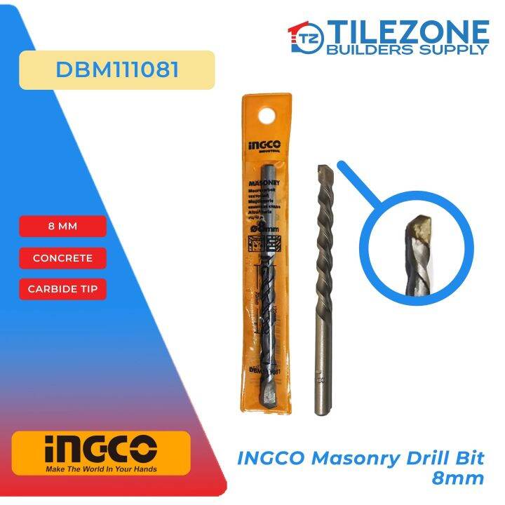 INGCO Masonry Drill Bit 3mm | 8mm Carbide Tip Metal Drill bits For ...