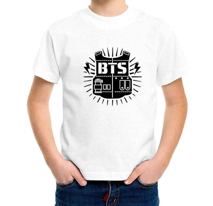 WORDING PRINTING "BTS" LOGO CASUAL T-SHIRT SHORT SLEEVE *UNISEX* K212 ...
