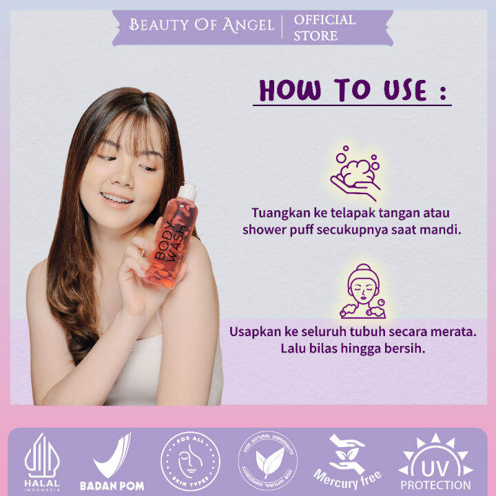 Beauty Of Angel Body Wash Sabun Cair 250 ml BOA With Collagen DNA Salmon 10% Niacinamade ...
