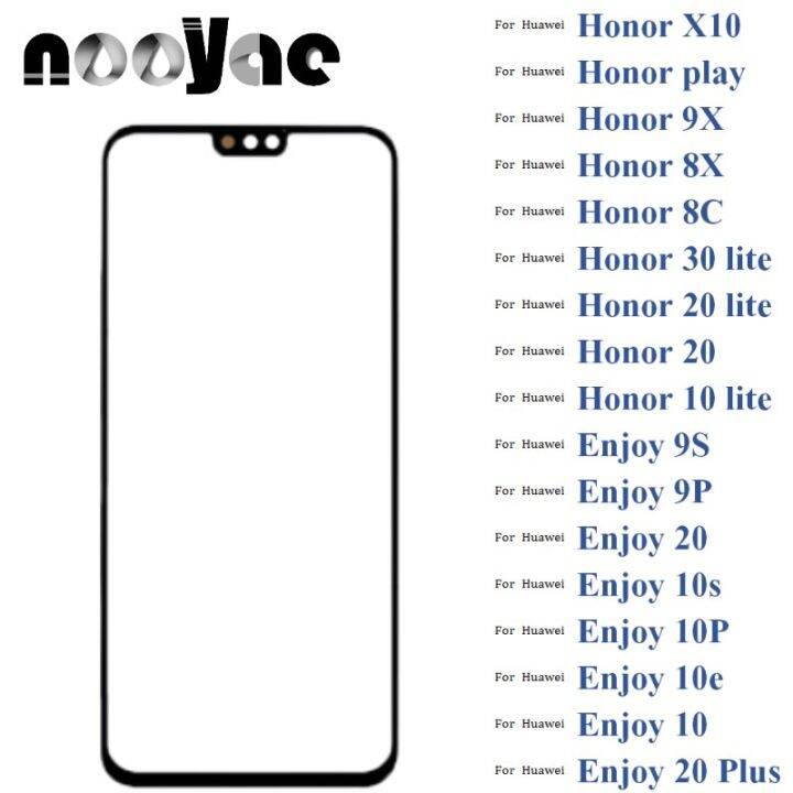 กระจกเซ็นเซอร์แอลซีดีดีจิไทเซอร์สำหรับ Honor X10 Play 4T Pro 9x 8c 8x 30 20 Lite 20i แผงเลนส์ ...
