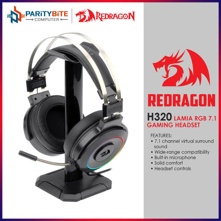 Redragon H320 Lamia RGB Gaming Headset 7.1 Surround w/ Stand | Lazada PH