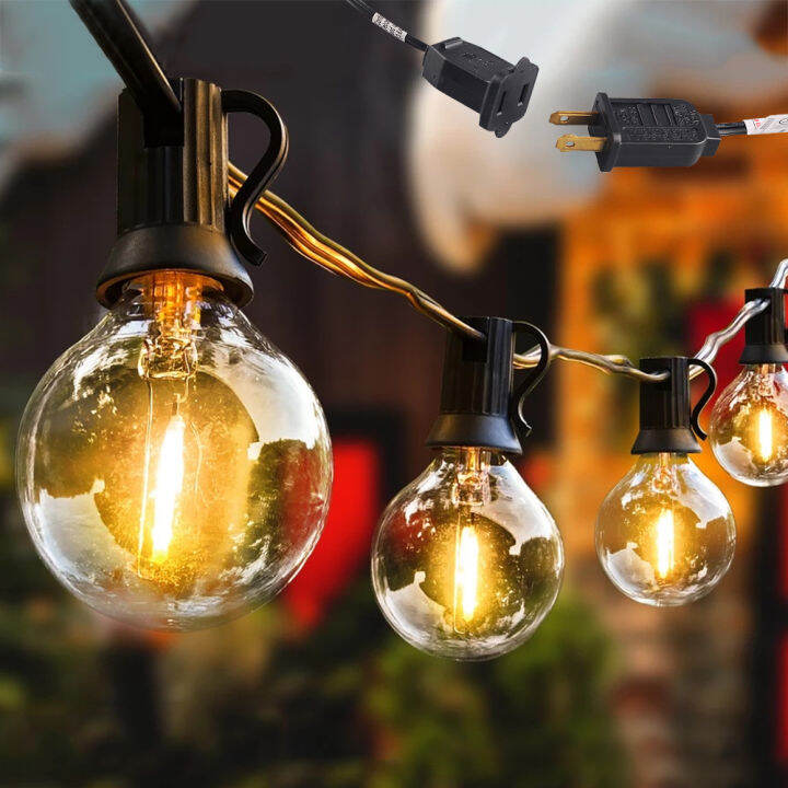 MillionGreat G40 E12 Glass Bulbs String Lights AC220V 25 bulb+(2 Spare ...