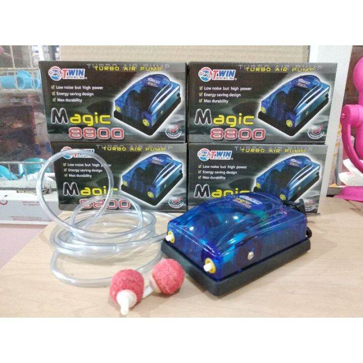 ปั๊มลมอ๊อคซิเจนตู้ปลา magic 8800 (2 ทาง) 1ตัว+สาย2ม.+หัวทราย2อัน***ส่ง ...