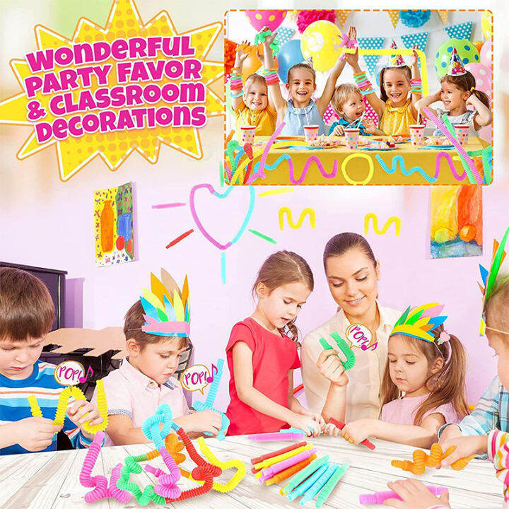 Pop Tube Fun Color Telescopic Tube Children's Decompression Toy Stretch ...