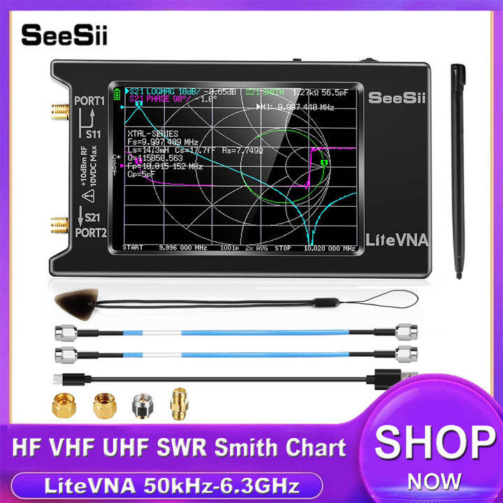 SeeSii Upgraded NanoVNA 50kHz-6.3GHz Vector Network Analyzer, LiteVNA 4 ...