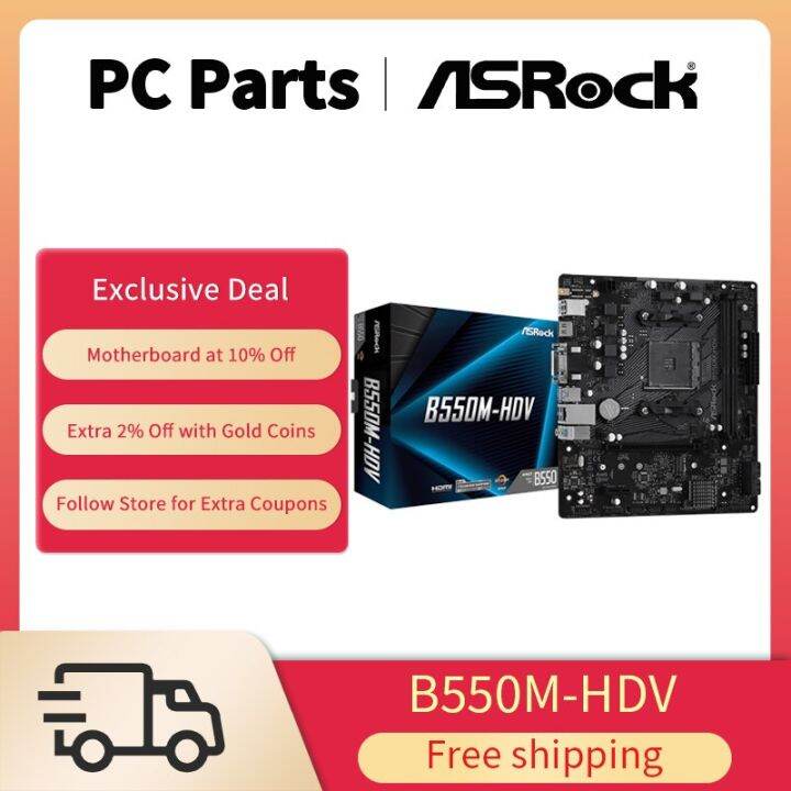 Official Shipment NEW Asrock B550M-HDV Micro-ATX AM4 Motherboard AMD ...