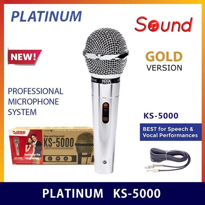 【Music.Sound】THE ORIGINAL KS-5000 PLATINUM High-End Dynamic Wired MICROPHONE | Lazada PH