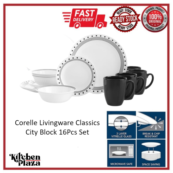 CORELLE Livingware City Block 16-Piece Set | Lazada