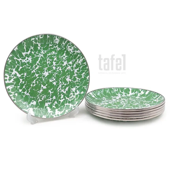 Piring Lurik Enamel Hijau Tua 20 cm Isi 6 | Lazada Indonesia