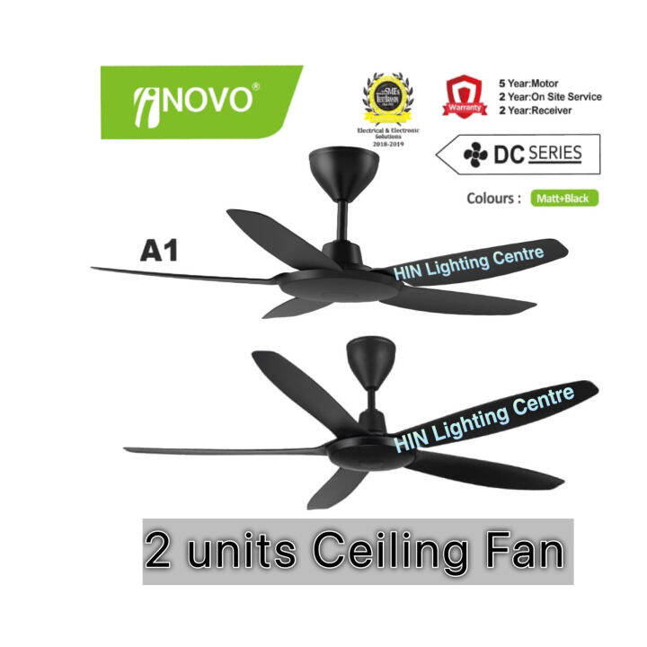 2Units INOVO A1 DC Motor Ceiling Fan 8 Speed with Remote Control Matt ...