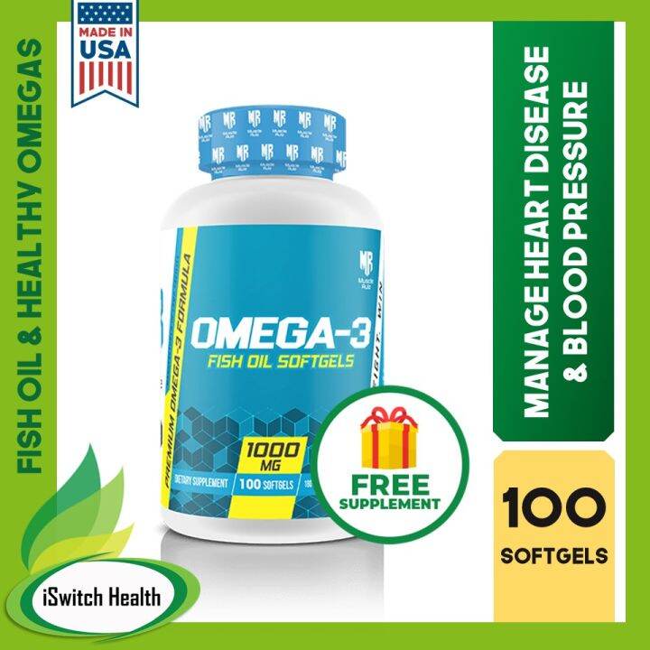 Muscle Rulz Omega-3 Premium Fish Oil - 100 Softgels | Omega for adults | Omega adult | Omega men ...
