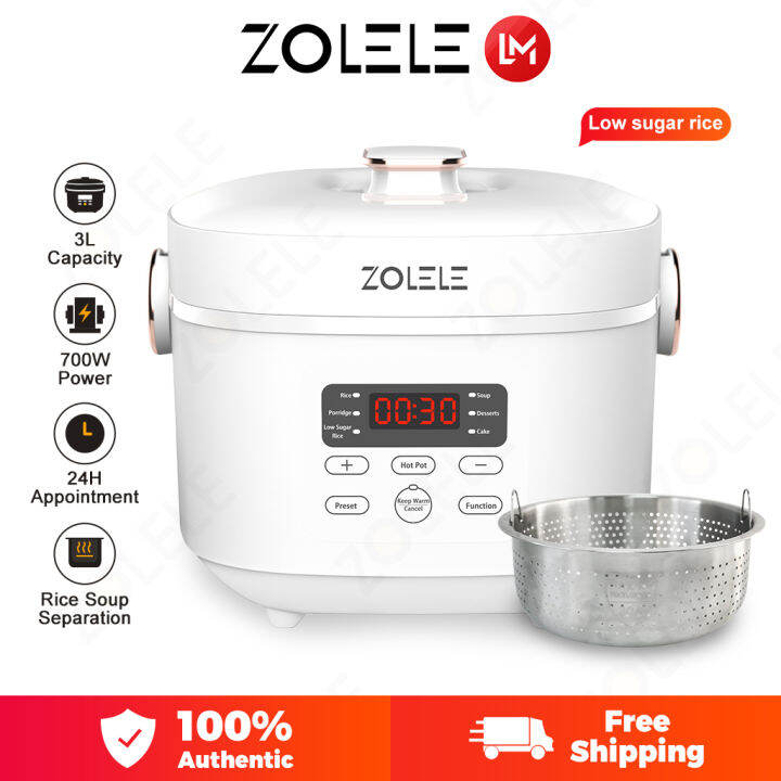 ZOLELE 3L Multi-Function Low Sugar Rice Cooker | Lazada PH