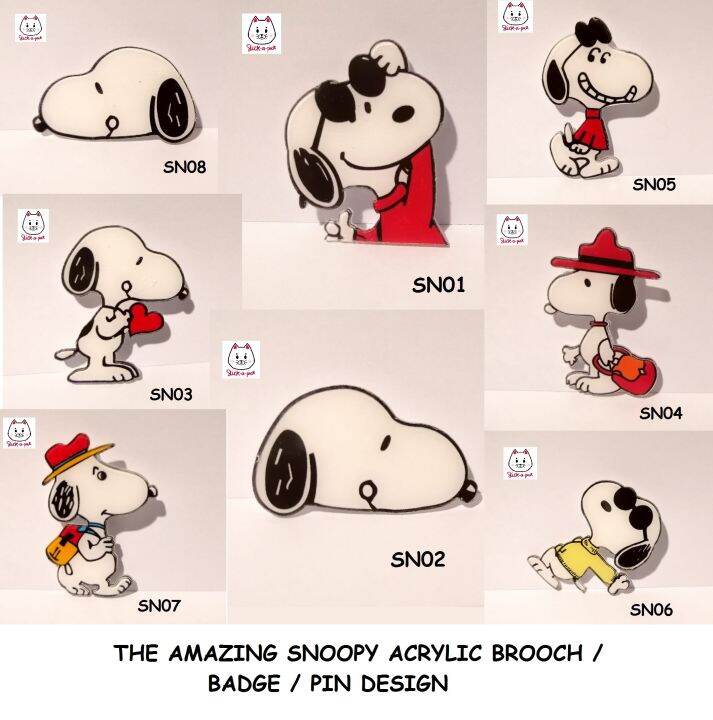 THE AMAZING SNOOPY ACRYLIC BROOCH / BADGE / PIN DESIGN | Lazada PH