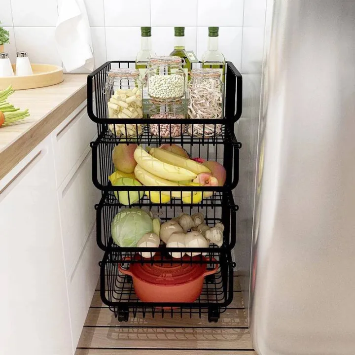 Kitchen Vegetable Shelf Shelf Storage Basket Four-layer Vegetable ...