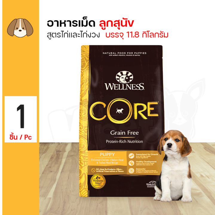 WELLNESS CORE Puppy 11.8 KG เวลเนส คอร์ อาหารเม็ดสำหรับสุนัข สูตรลูก ...