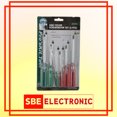 PROSKIT Line Color Screwdriver 6PCS SW-9106 (MADE IN TAIWAN) | Lazada
