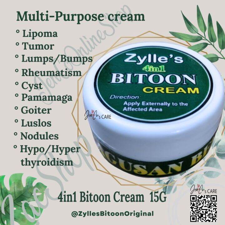 【COD】 Zylle's 4in1 Bitoon Cream 15G- Lipoma Herbal -Gamot sa ano mang ...