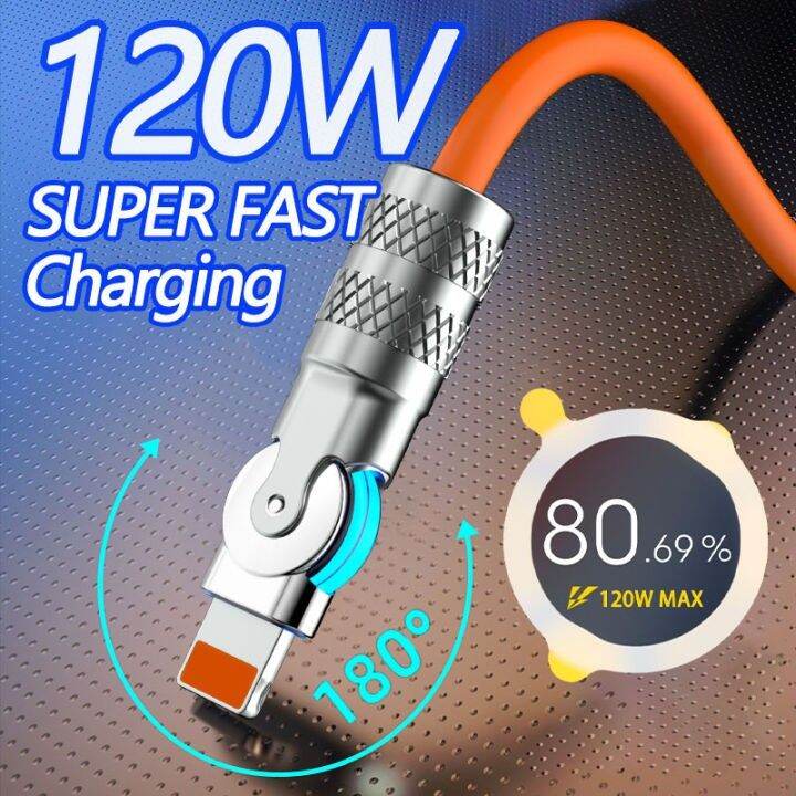 Vigo 120W 6A ที่ชาร์จความเร็วสูงสายชาร์จเกมอินเตอร์เฟซแบบหมุน Usb Data ...