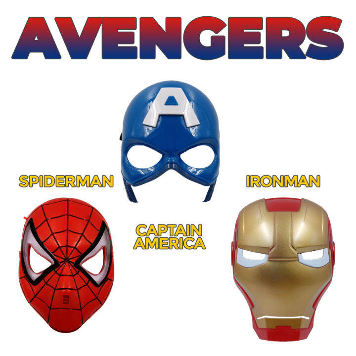 Avengers Superhero Toy Mask Costume for Kids Boys Battery Operated with ...