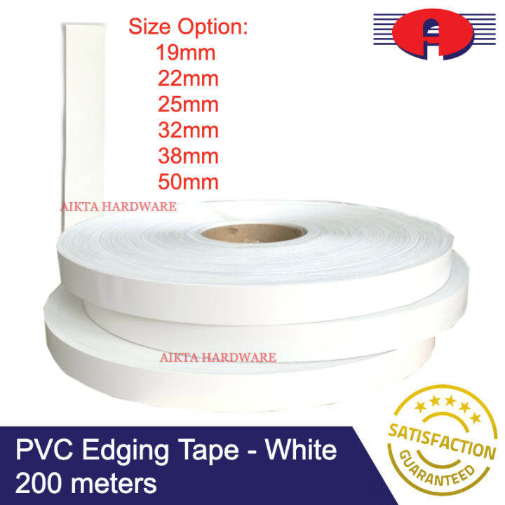 PVC EDGING TAPE WHITE MATT FINISH PVC EDGING BAND PVC PUTIH 19MM 22MM ...