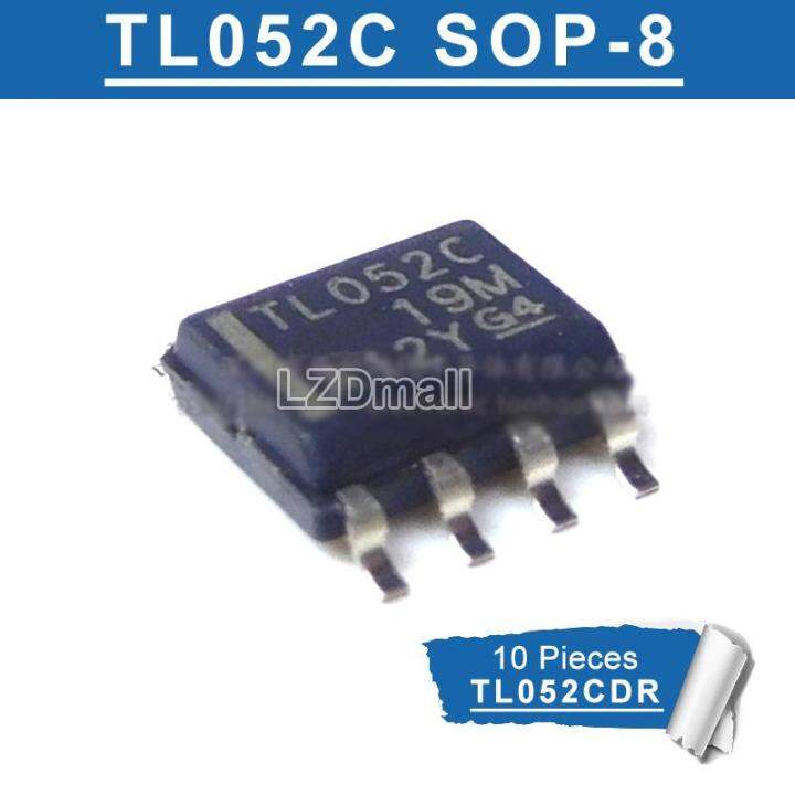 10ชิ้น TL052C SOP-8 TL052CDR SOP8 TL052CD TL052 SOP SMD ชิปเครื่องขยาย ...