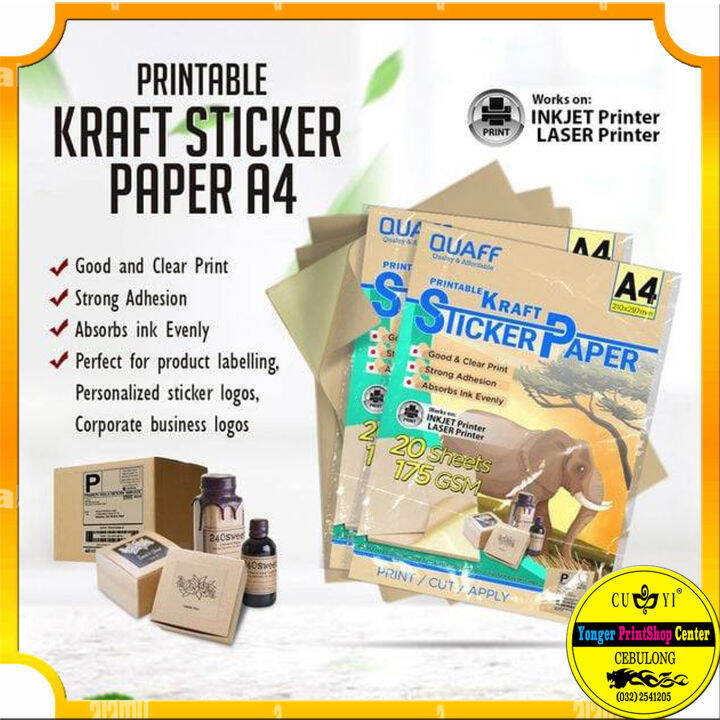 QUAFF KRAFT /MATTE PRINTABLE STICKER-CEBULONG CUYI | Lazada PH