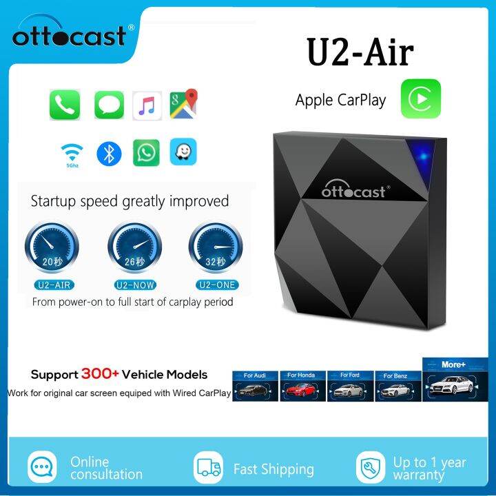 OTTOCAST U2 Air Wireless CarPlay Adapter CarPlay Dongle Activator Bluetooth USB เครื่องเล่น ...
