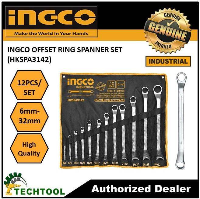 INGCO 12PCS OFFSET RING SPANNER SET 6MM-32MM (HKSPA3142) | Lazada PH
