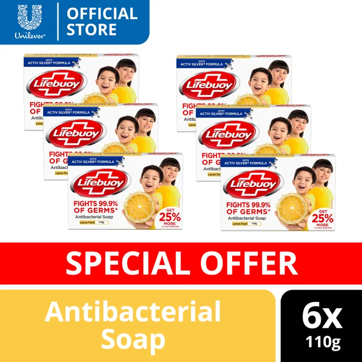 Lifebuoy Antibacterial Soap Lemon Fresh 110g X6 Lazada Ph