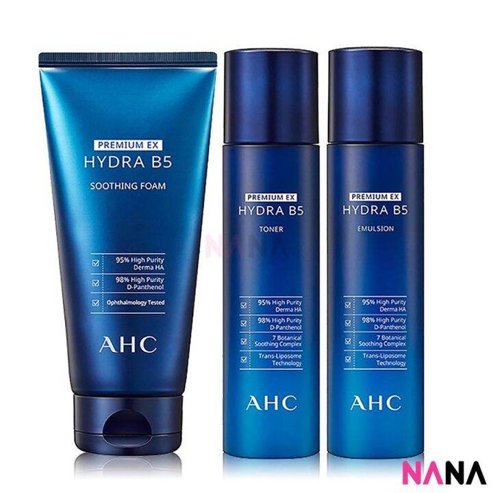AHC Premium Hydra B5 Set: Toner 140ml + Lotion 140ml + Soothing Foam 180ml [Delivery Time: 5-10 ...