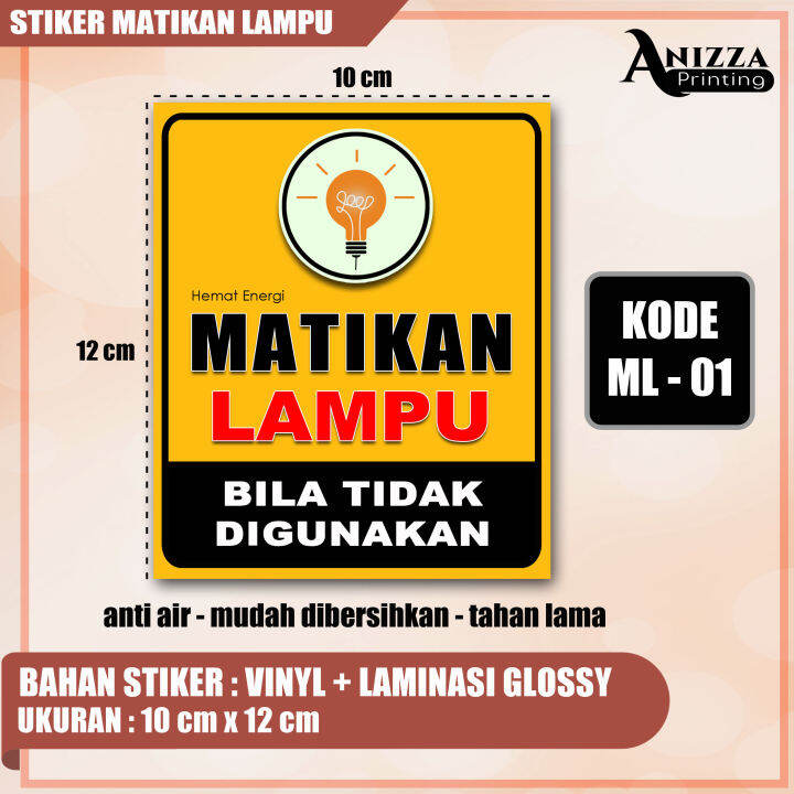 STIKER MATIKAN LAMPU ( LAMINASI GLOSSY ) | Lazada Indonesia