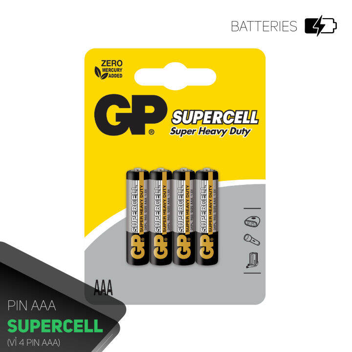 Pin đũa GP Supercell AAA 1.5V (2 viên),Pin AAA GP,Pin chuột máy tính ...