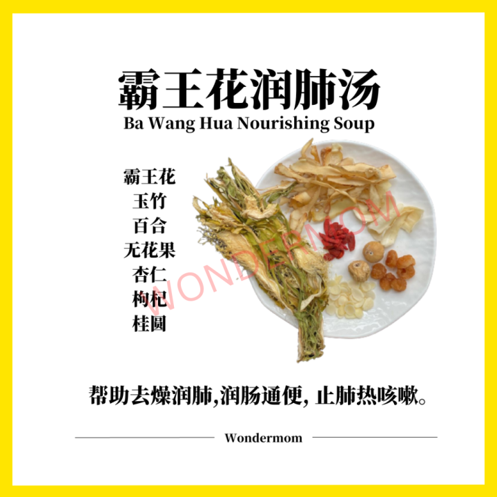 Wondermom - 霸王花润肺汤 Ba Wang Hua Nourishing Soup 2人份/4人份/无硫磺/无味精/无色素/懒人汤包 ...